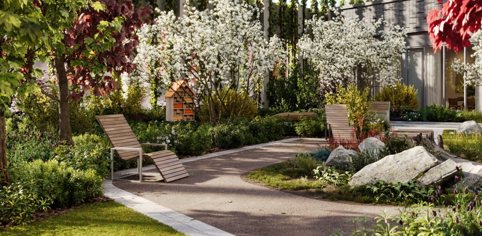 Сад с зоной для изучения живой природы на Симоновской набережной ...